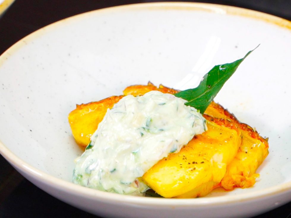 Confit of Cod in Curry Oil